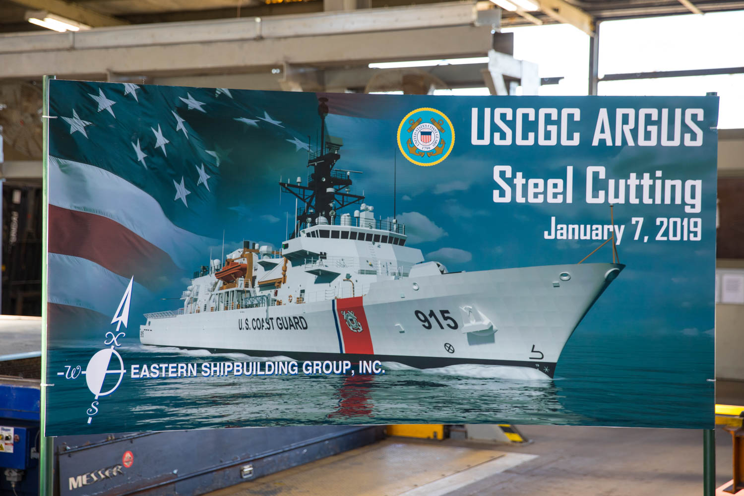 Future USCGC Argus, OPC #1, Steel Cut, Jan 7, 2019 | Chuck Hill's CG Blog